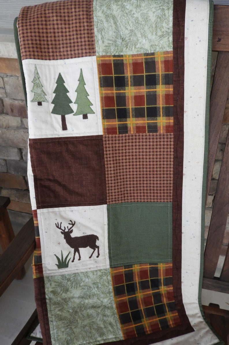 Rustic Baby Quilt/northwoods Baby Quilt/forest Quilt/brown Plaid Baby ...
