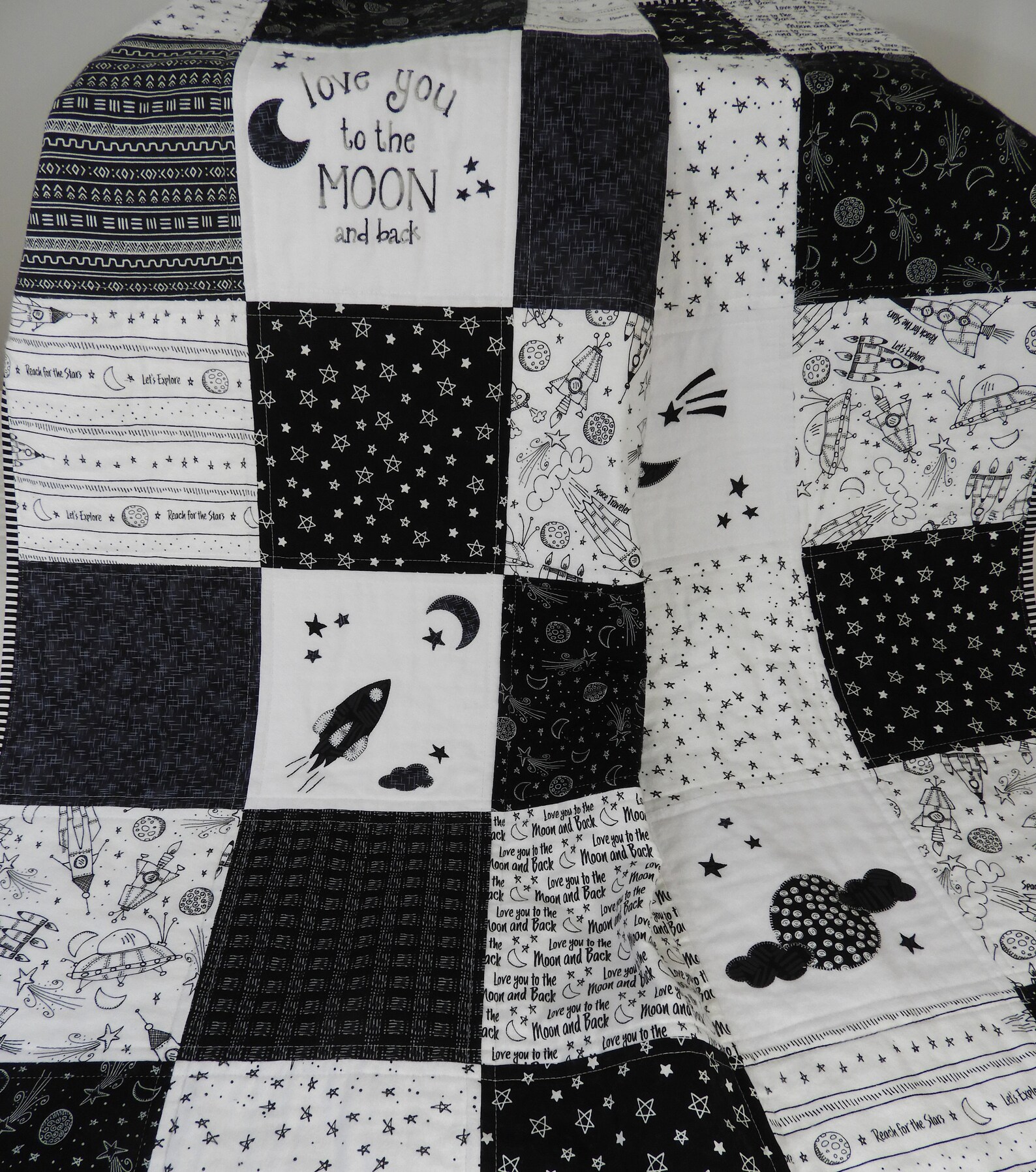 To the Moon quilt/Moon Stars quilt/To the moon baby | Etsy