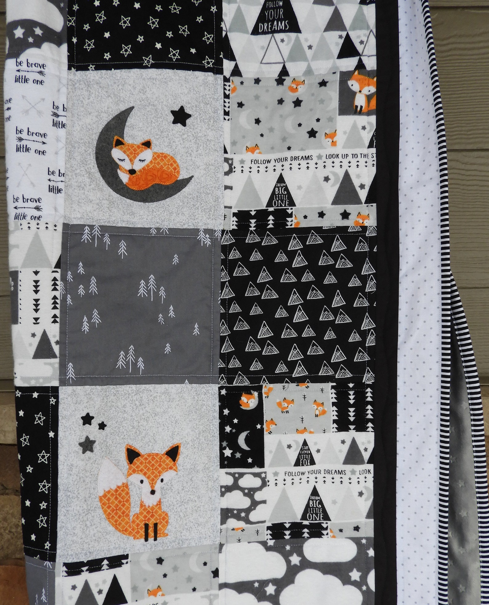 Woodland Baby Quilt/fox Baby Quilt/woodland Nursery/handmade | Etsy