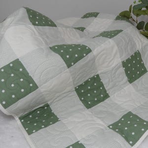 Handmade Baby Quilt/green Baby Quilt/gender Neutral Quilt/plaid Baby ...