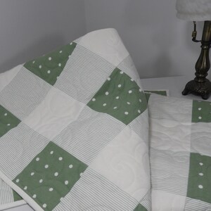 Handmade Baby Quilt/green Baby Quilt/gender Neutral Quilt/plaid Baby ...
