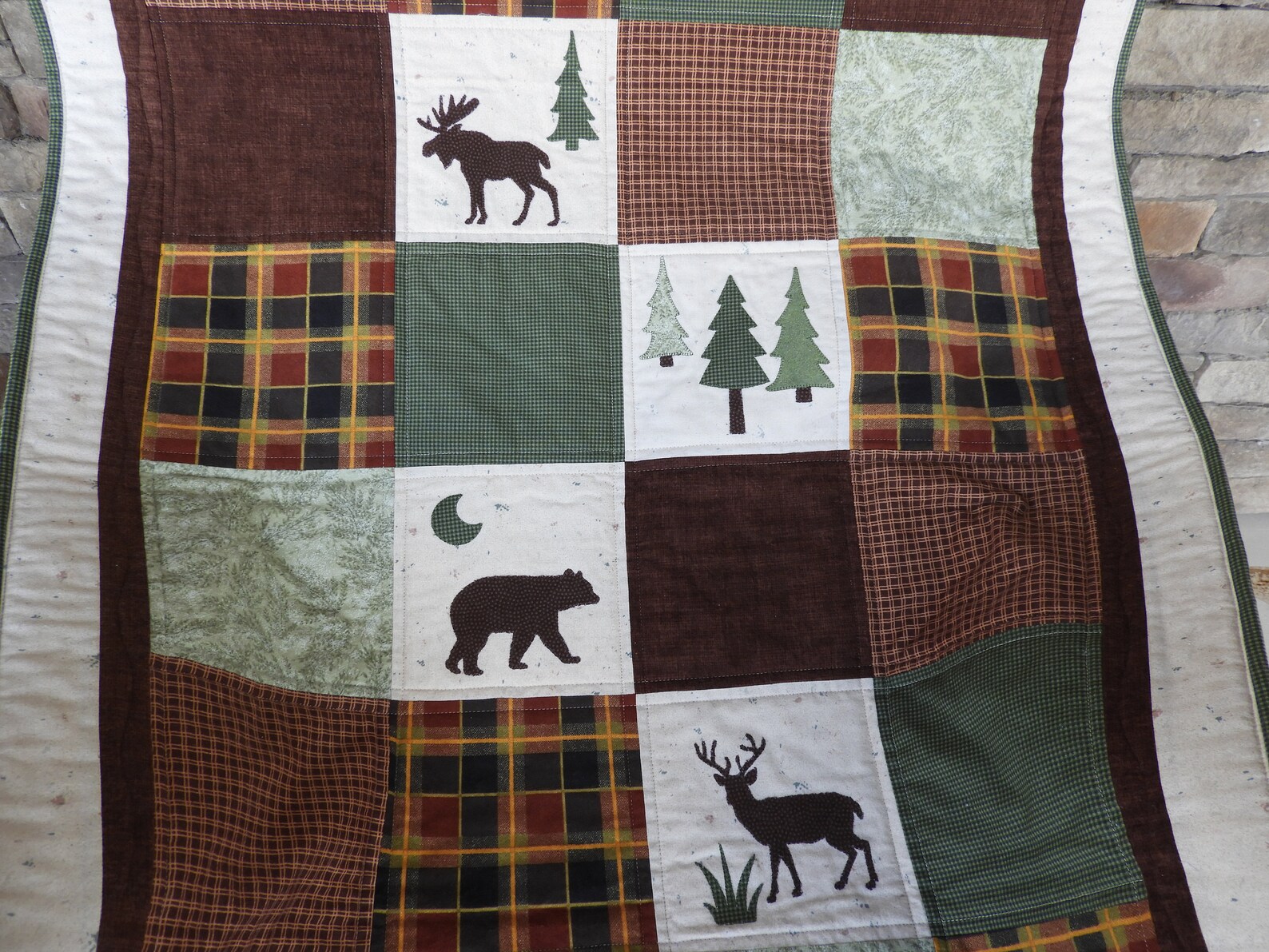 Rustic Baby Quilt/northwoods Baby Quilt/forest Quilt/brown Plaid Baby ...
