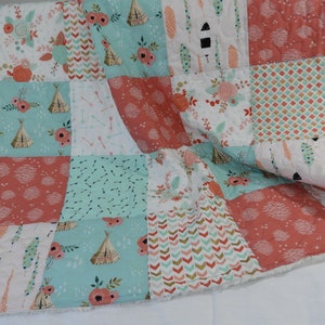 Boho Baby Quilt/floral Baby Quilt/handmade Baby Quilt/boho Blanket ...