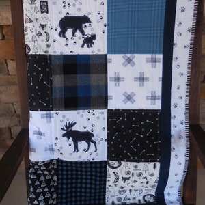 Rustic Nursery/northwoods Baby Quilt/forest Quilt/bear/deer/woodland ...