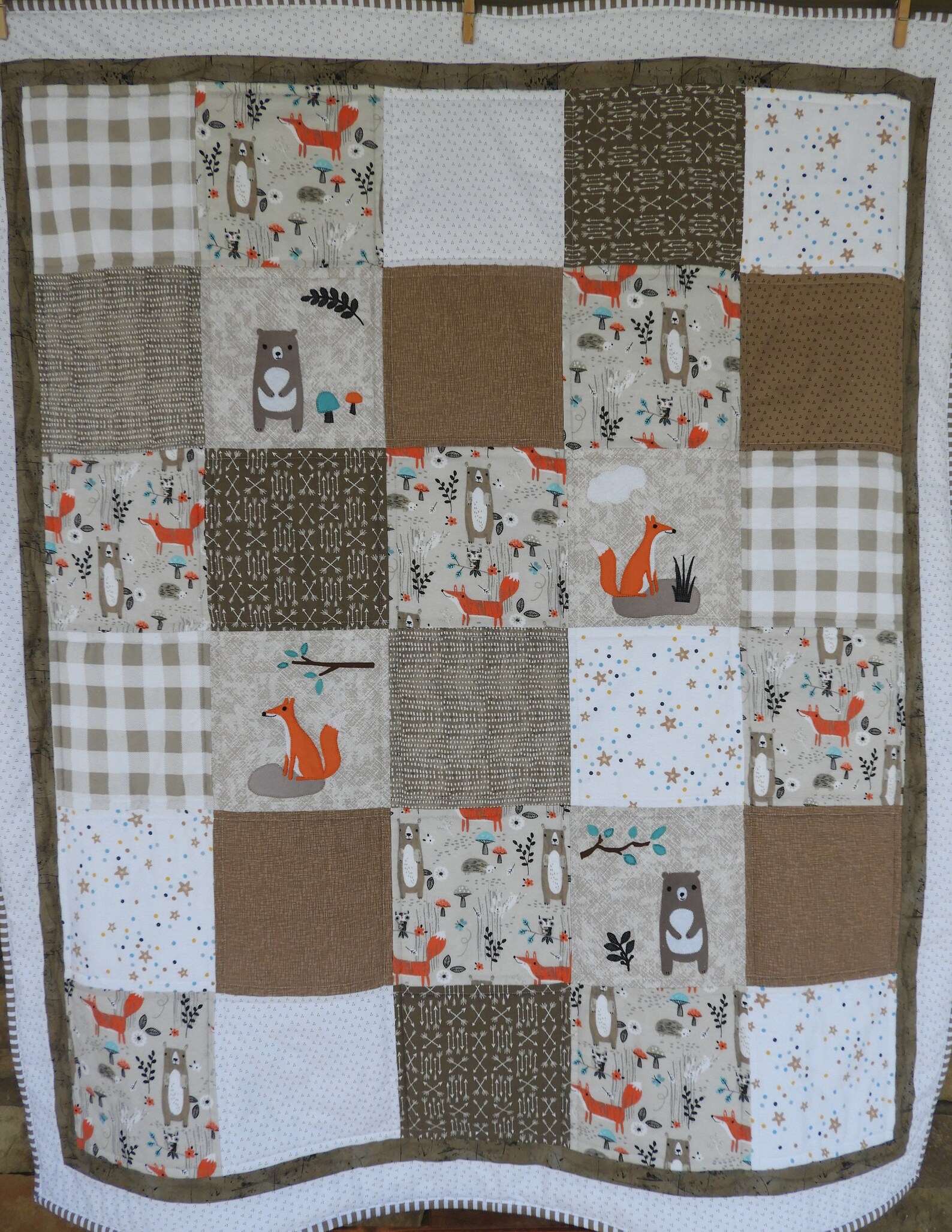 Woodland Baby Quilt/fox Baby Quilt/woodland Nursery/handmade - Etsy