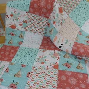 Boho Baby Quilt/floral Baby Quilt/handmade Baby Quilt/boho Blanket ...