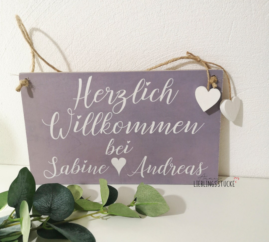 Wooden Sign Welcome Gray With Name - Etsy
