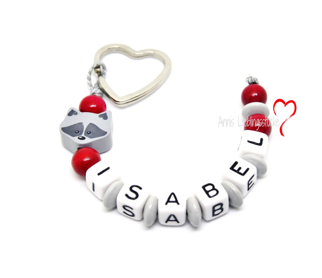 Keychain With Name Personalized Raccoon - Etsy