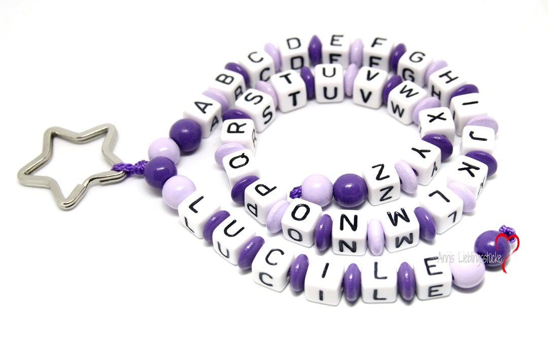 ABC Necklace With Name Purple/lilac - Etsy