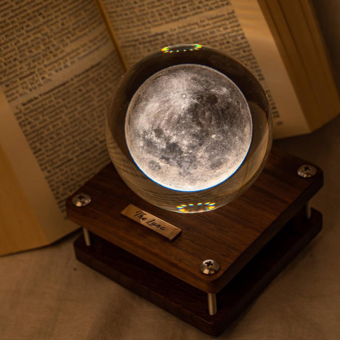 Dimbare Crystal Moon Globe Luna Lamp Magic Lunar Night Light | Etsy