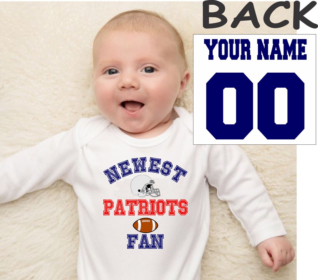 Patriots Baby Bodysuit Shirt Infant Shower Customized Personalized Name ...