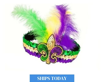 Boots and Pom Poms Mardi Gras Crown, Headpiece, Mardi Gras Headband ...