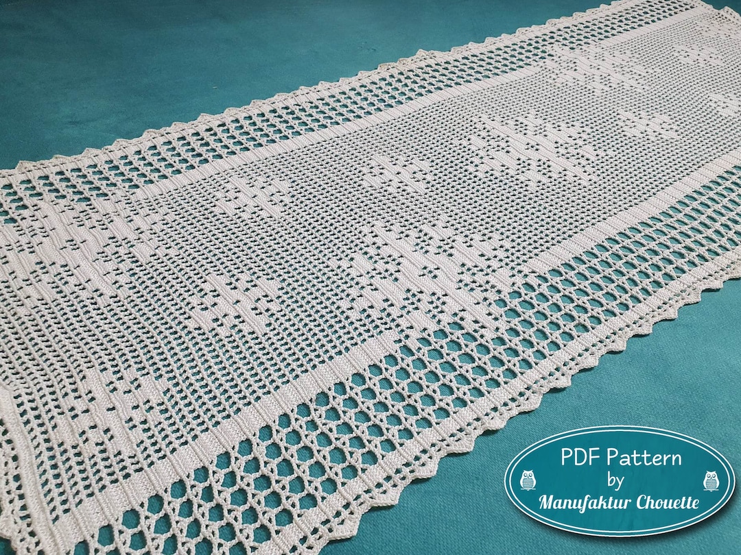 Table Runner Snowfall, PDF Crochet Pattern German & English, Winter Collection, Snowflakes ...