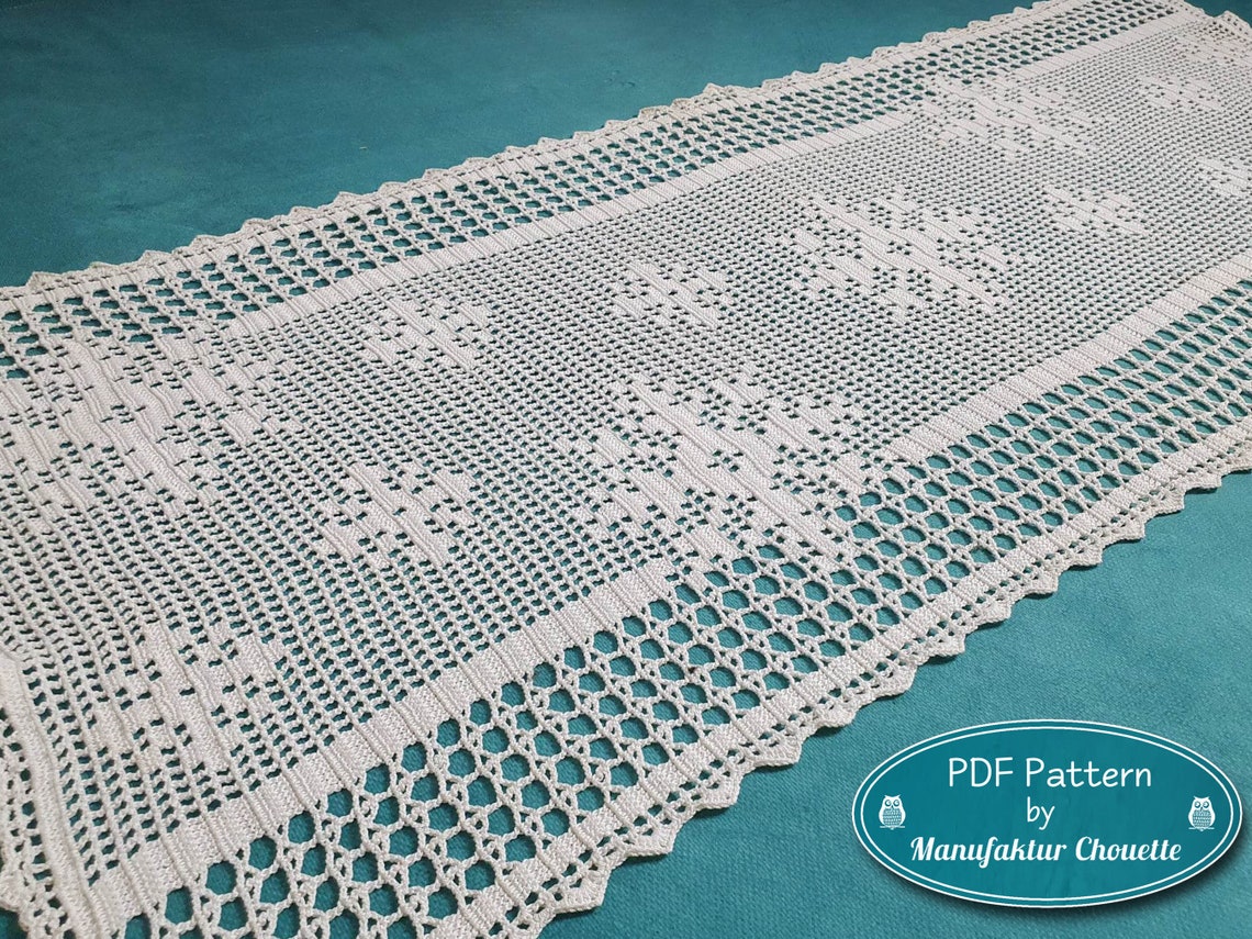 Table Runner Snowfall, PDF Crochet Pattern German & English, Winter ...