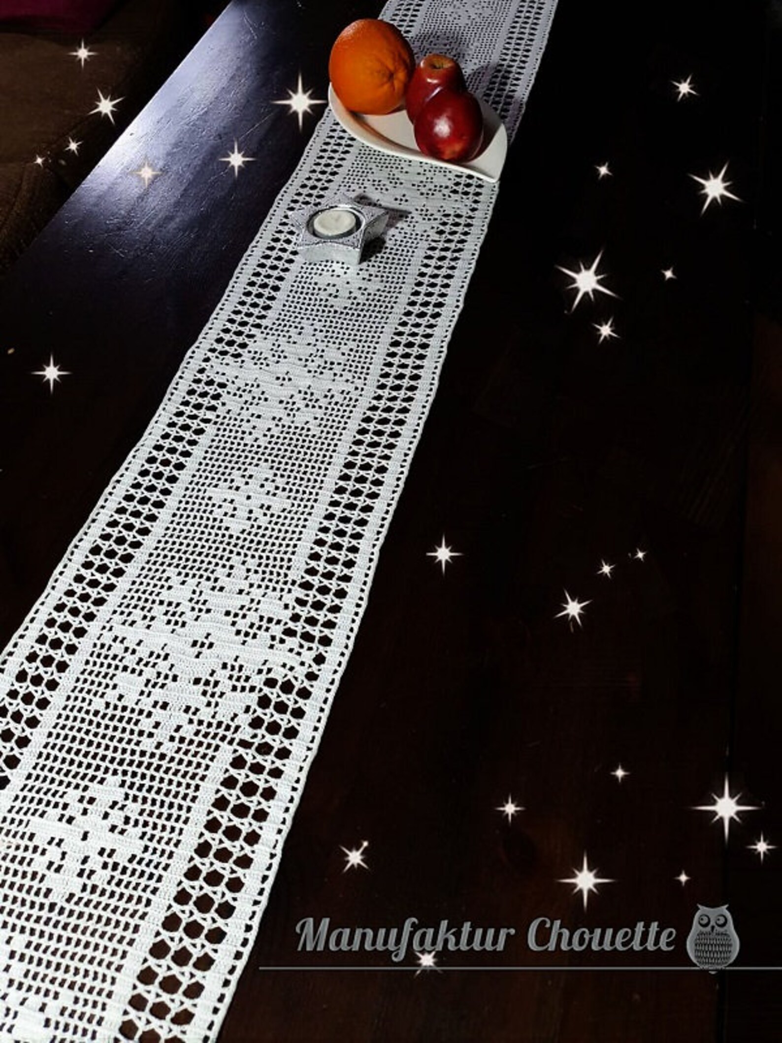 Narrow Table Runner Snowfall, Winter Collection, PDF Crochet Pattern ...