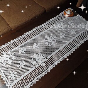 Table Runner Snowfall, PDF Crochet Pattern German & English, Winter Collection, Snowflakes ...