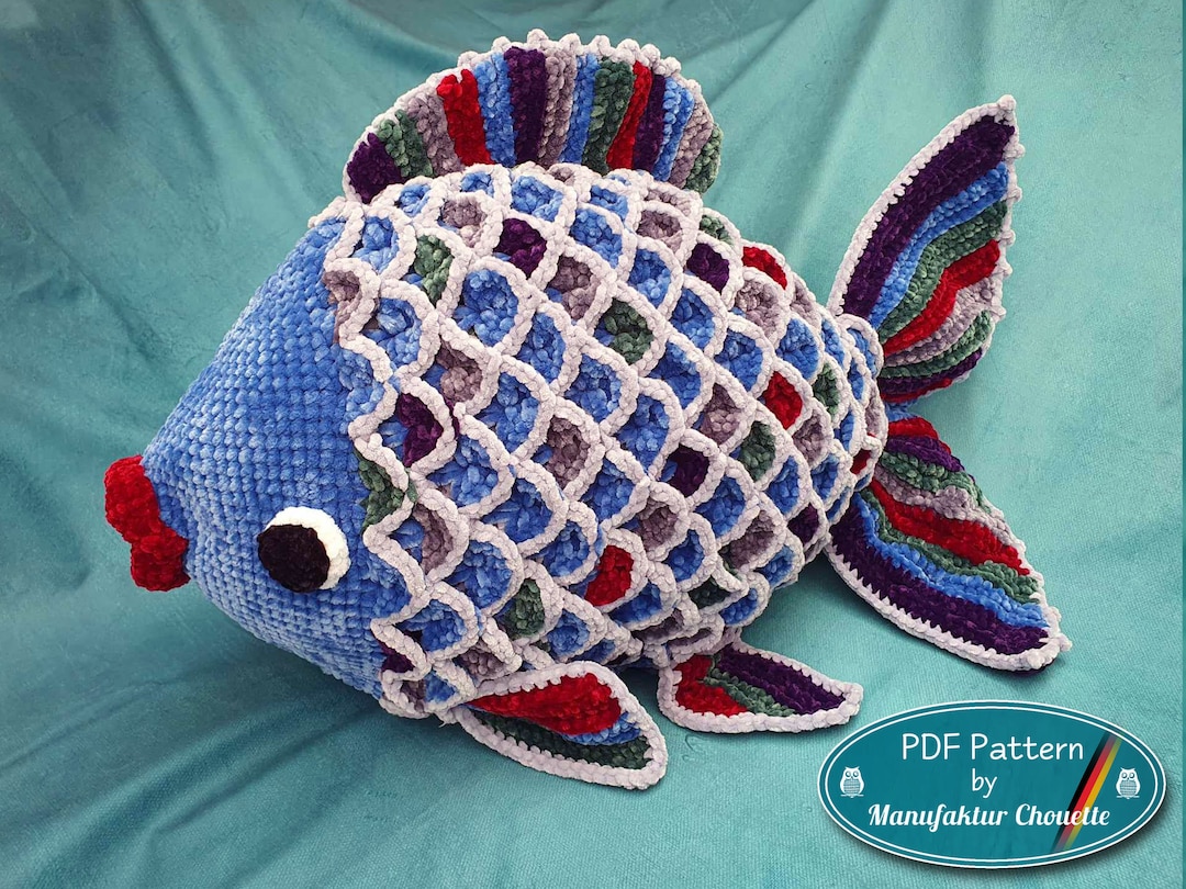 Colorful Pillow Fish willie, DIY Crochet Pattern, PDF German, Immediate ...