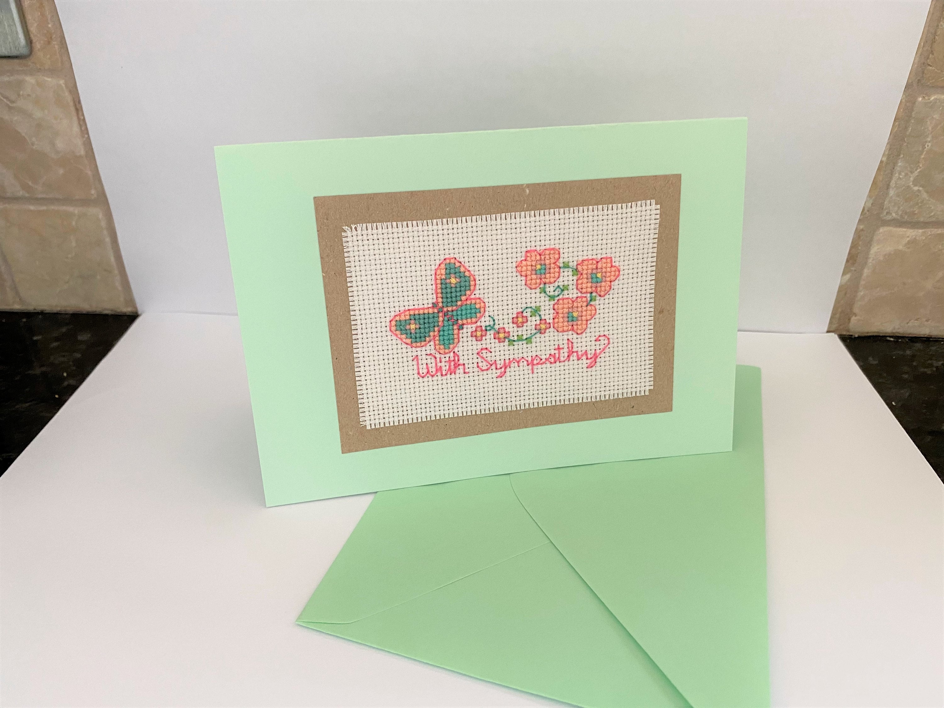 Sympathy Card sympathy cross stitch card sending sympathy | Etsy