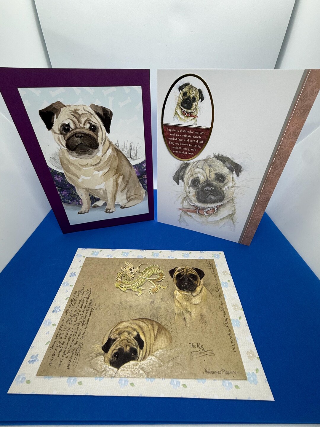 Pug Cards- 3 Pug Cards- Dog Blank Cards - Etsy