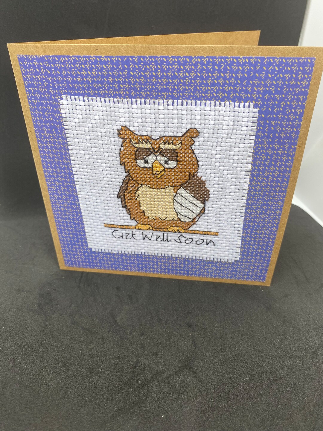 Get Well Soon Card-owl Get Well Soon-cross Stitch Card-cross - Etsy