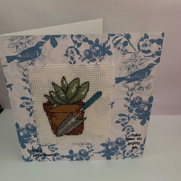 Cross Stitch Retirement Card - Etsy
