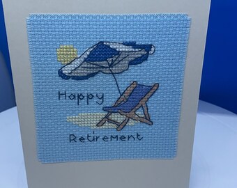 Cross Stitch Retirement Card - Etsy