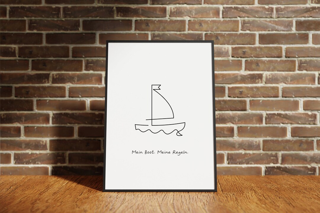 Maritime Poster Line Art Sailing Poster Sailboat Gift for Sailors Mural ...
