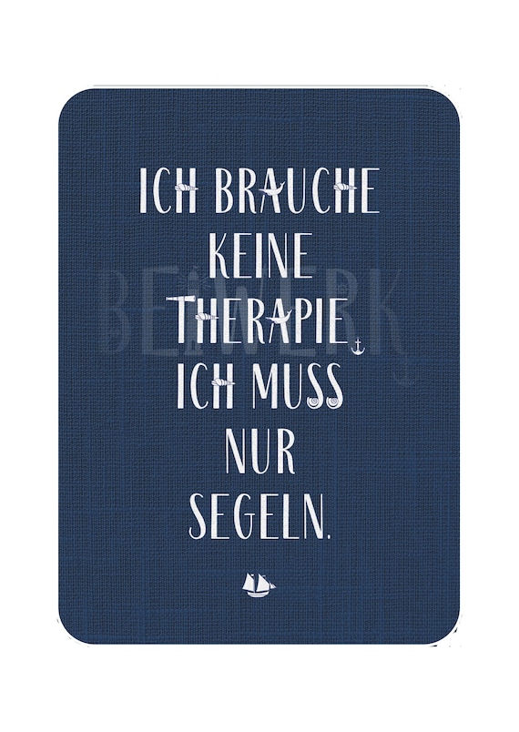 Spruch-Postkarte für Segler Segel-Therapie | Etsy