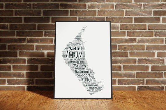 Art Print Amrum Poster Island Mural Minimalist Wall Decoration - Etsy