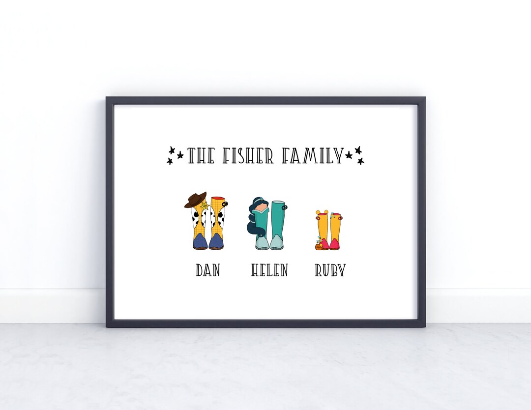Personalised Character Welly Print - Etsy