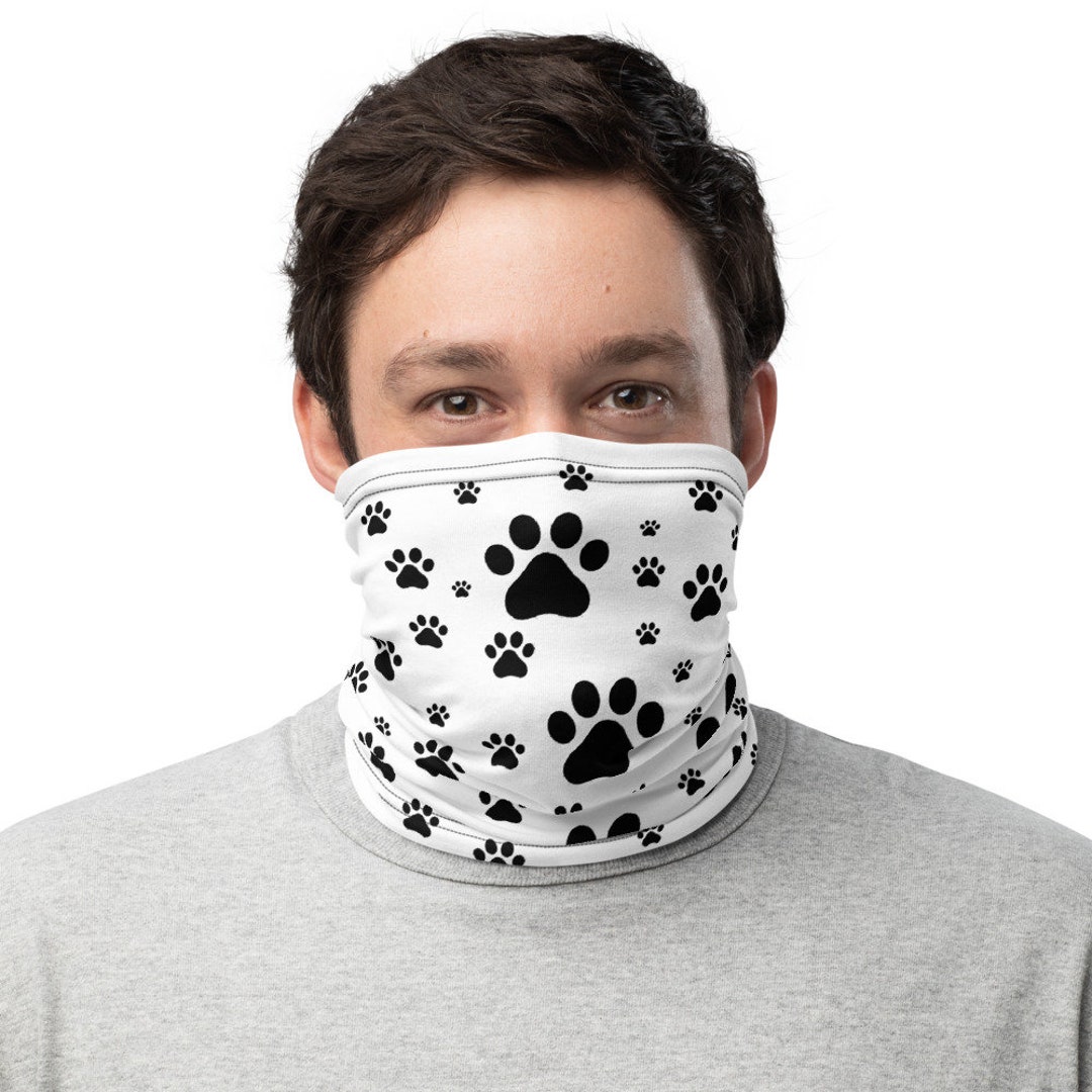 Dog Paw Prints Neck Gaiter, Face Covering, Headband, Bandana, Wristband ...
