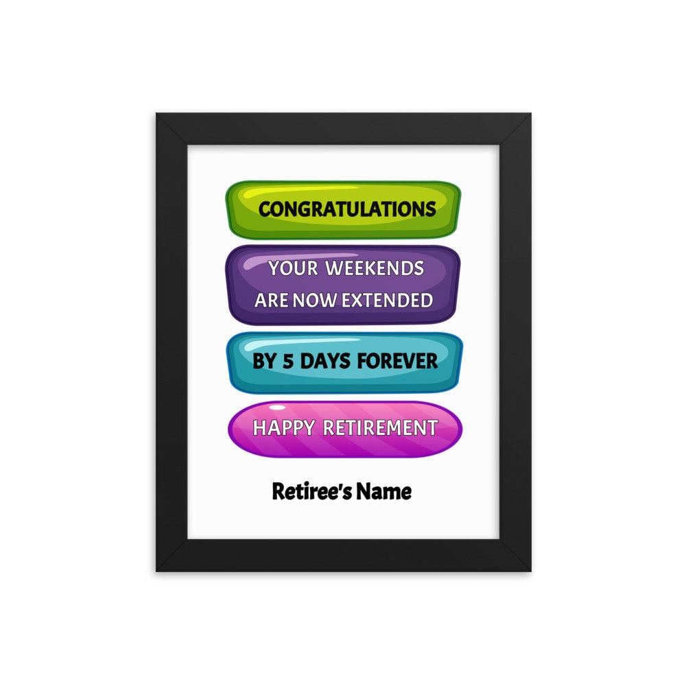 Personalized Retirement Gift - Framed Poster | Retirement ...