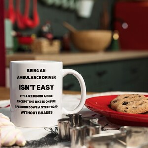 Funny Coffee Mug for Ambulance Drivers On-call and Caffeinated Birthday ...