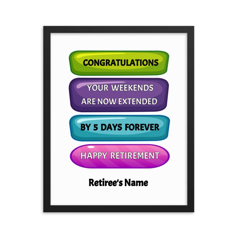 Personalized Retirement Gift - Framed Poster | Retirement ...