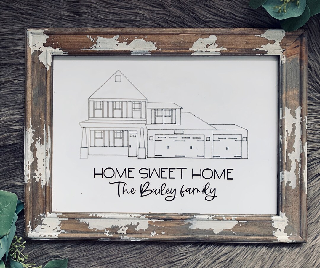 Home Drawing - Etsy