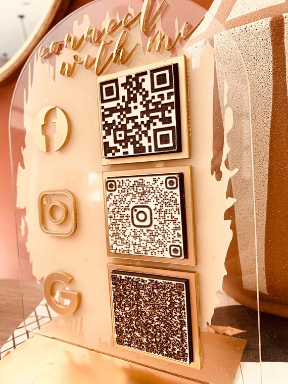 Acrylic QR Code Sign Social Media Sign Barcode Sign Pay | Etsy