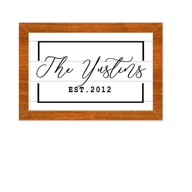 Last Name Framed - Etsy