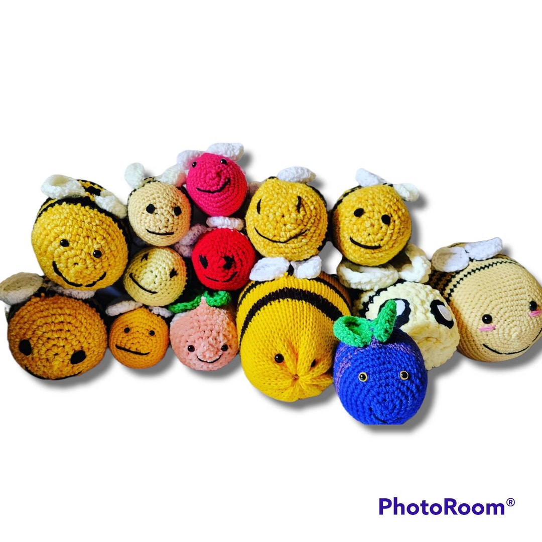 Smiling Summer Bee Family Snuggly Gift Bumble Bee Gifts Crochet Bee ...