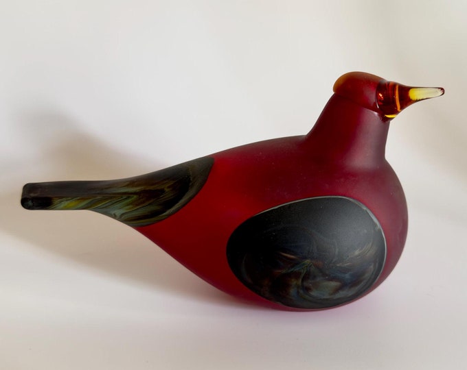 Oiva Toikka Scarlet Tanager (fallingwater Red) Glass Bird Very Rare ...