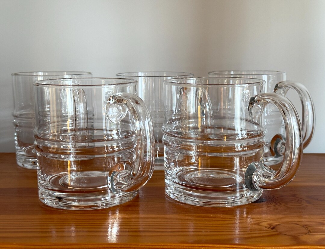 Iittala Finland Pisararengas Five Large Beer Drinking Mugs Design Glass ...