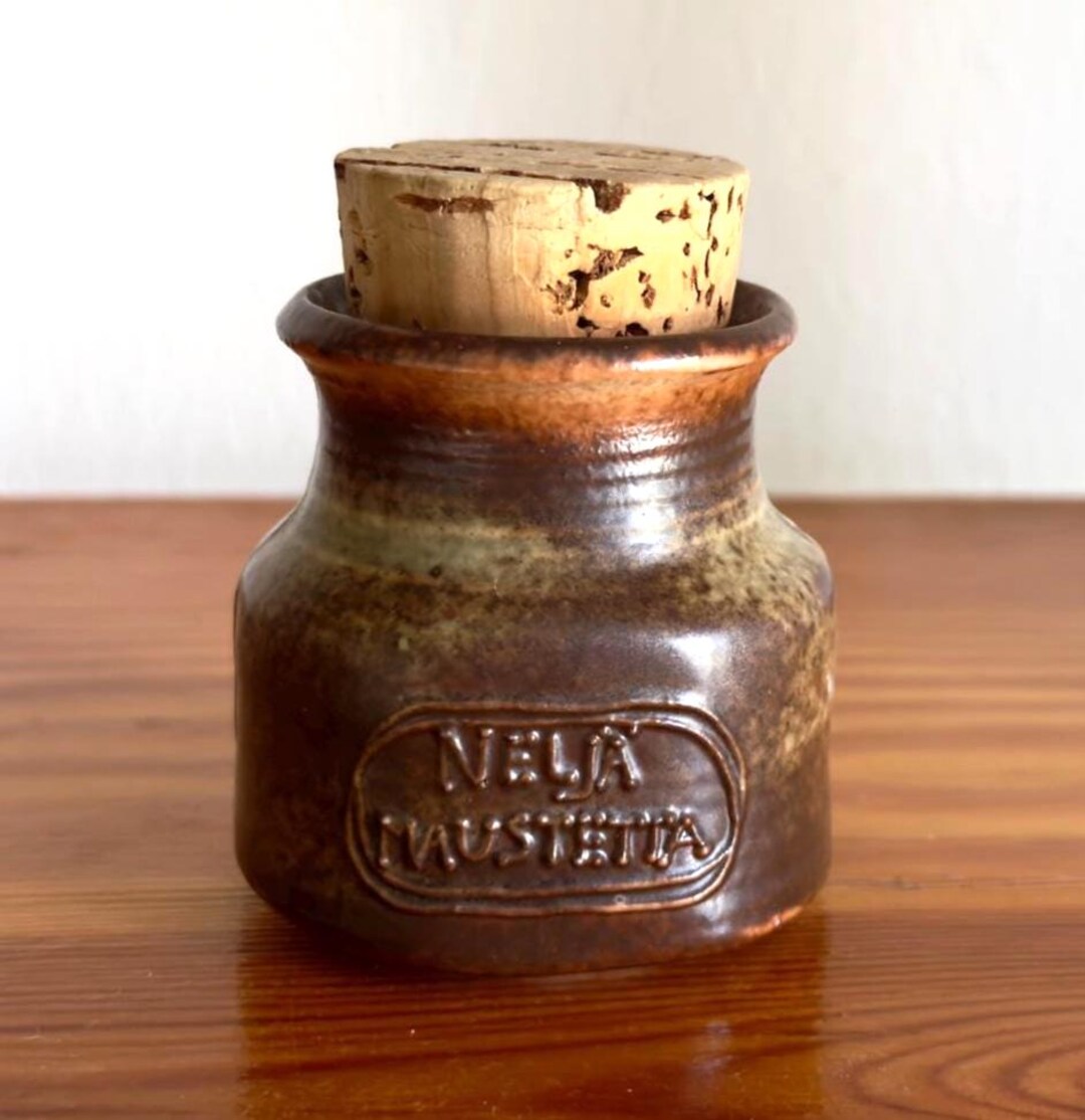 Arabia Finland Small Ceramic Spice Jar Four Spices Handmade Vintage ...