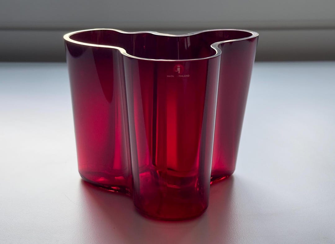 Alvar Aalto Ruby Red Savoy Vase Very Rare Special 120 Mm Art Glass by ...