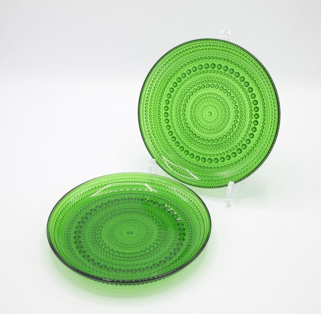 Oiva Toikka Two Kastehelmi (dew Drop) Emerald Green Salad Dessert ...