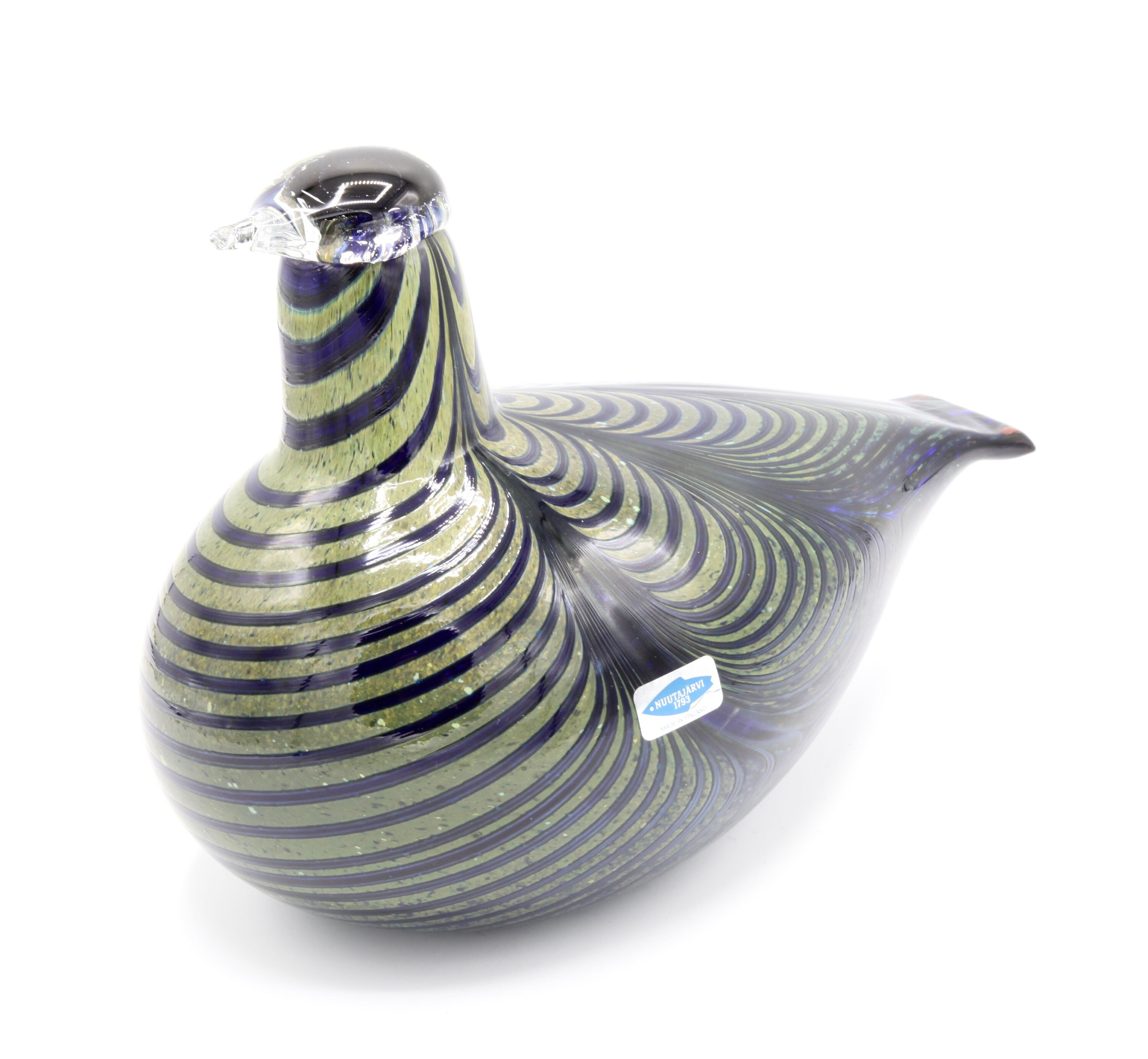 Oiva Toikka Atlas Art Glass KOP Big Company Bird Rare Blue Silver and ...
