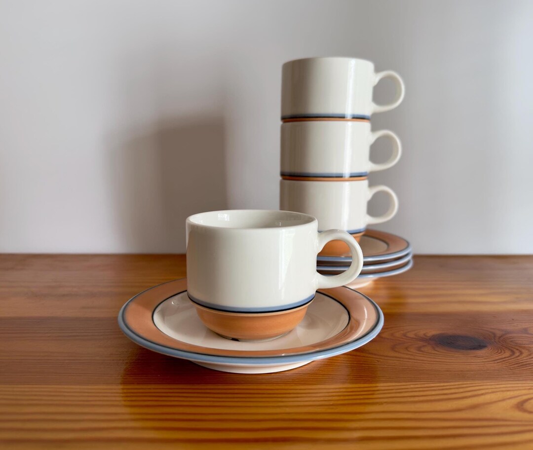 Arabia Finland Four Arctica Resta Aprikos Coffee Espresso Cups With ...