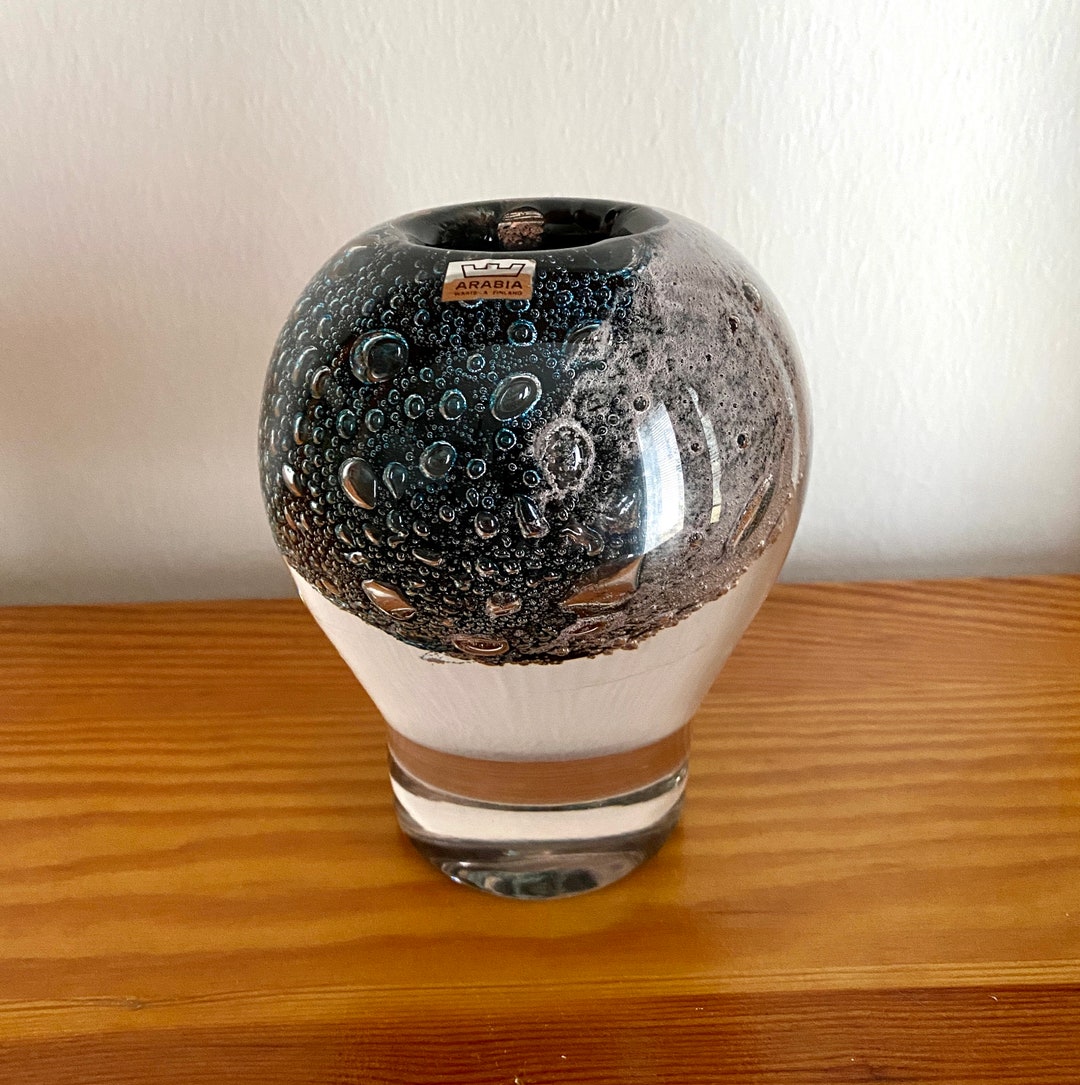 Nuutajärvi Finland Vulcano Vase Very Rare Color Soda Bubble Art Glass ...