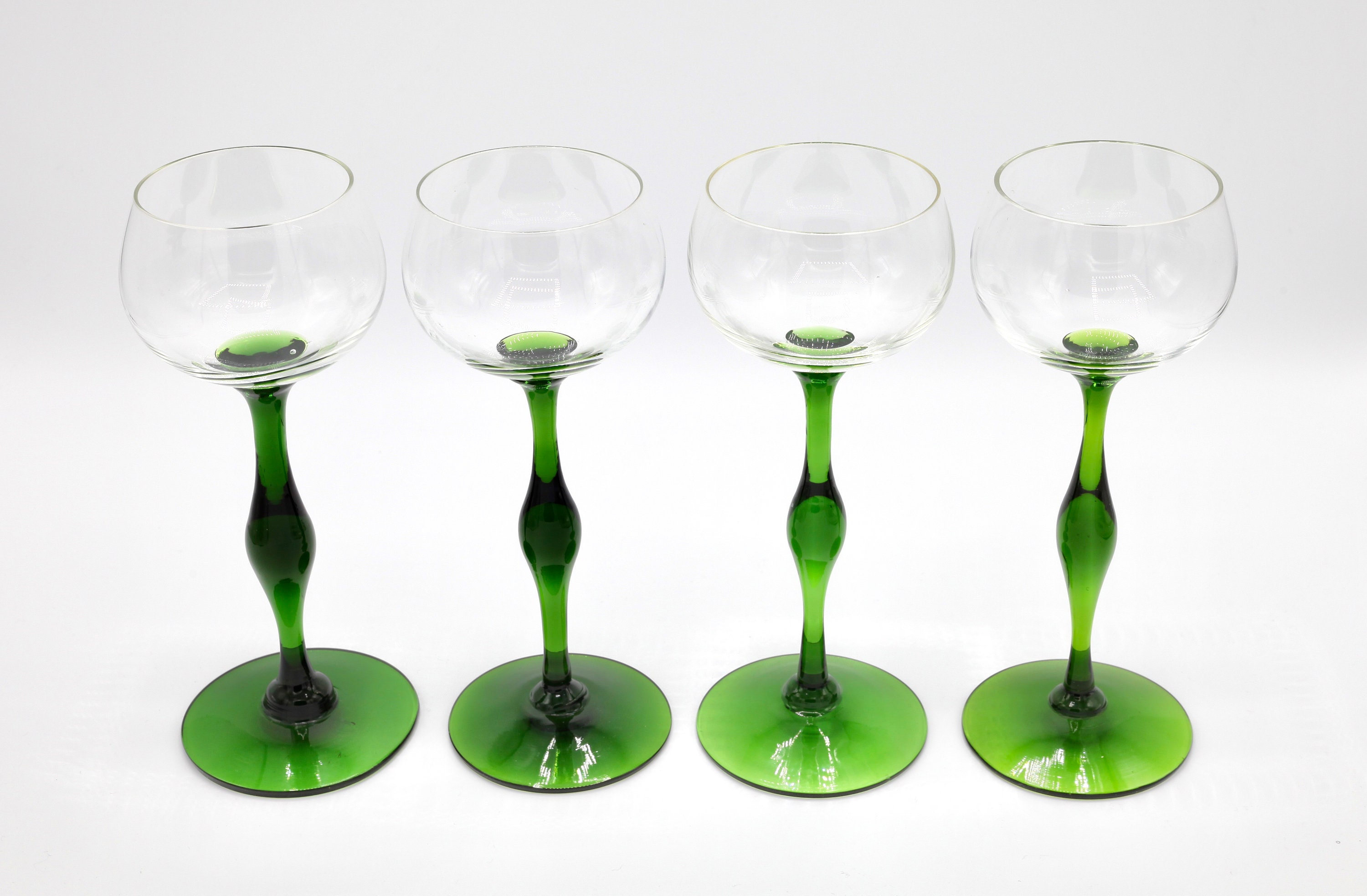 Iittala Finland Emerald Green Wine Glasses 4 Pcs Elegant Vintage Glass ...
