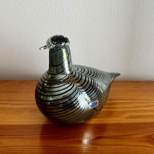 Oiva Toikka Atlas Art Glass KOP Medium Company Bird Rare Blue Silver ...