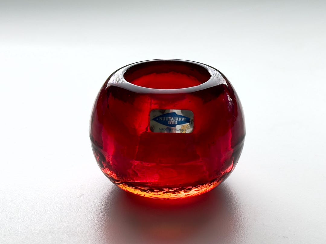 Nuutajärvi Pilvi Ruby Red Candle Holder for Tealight Design Glass ...