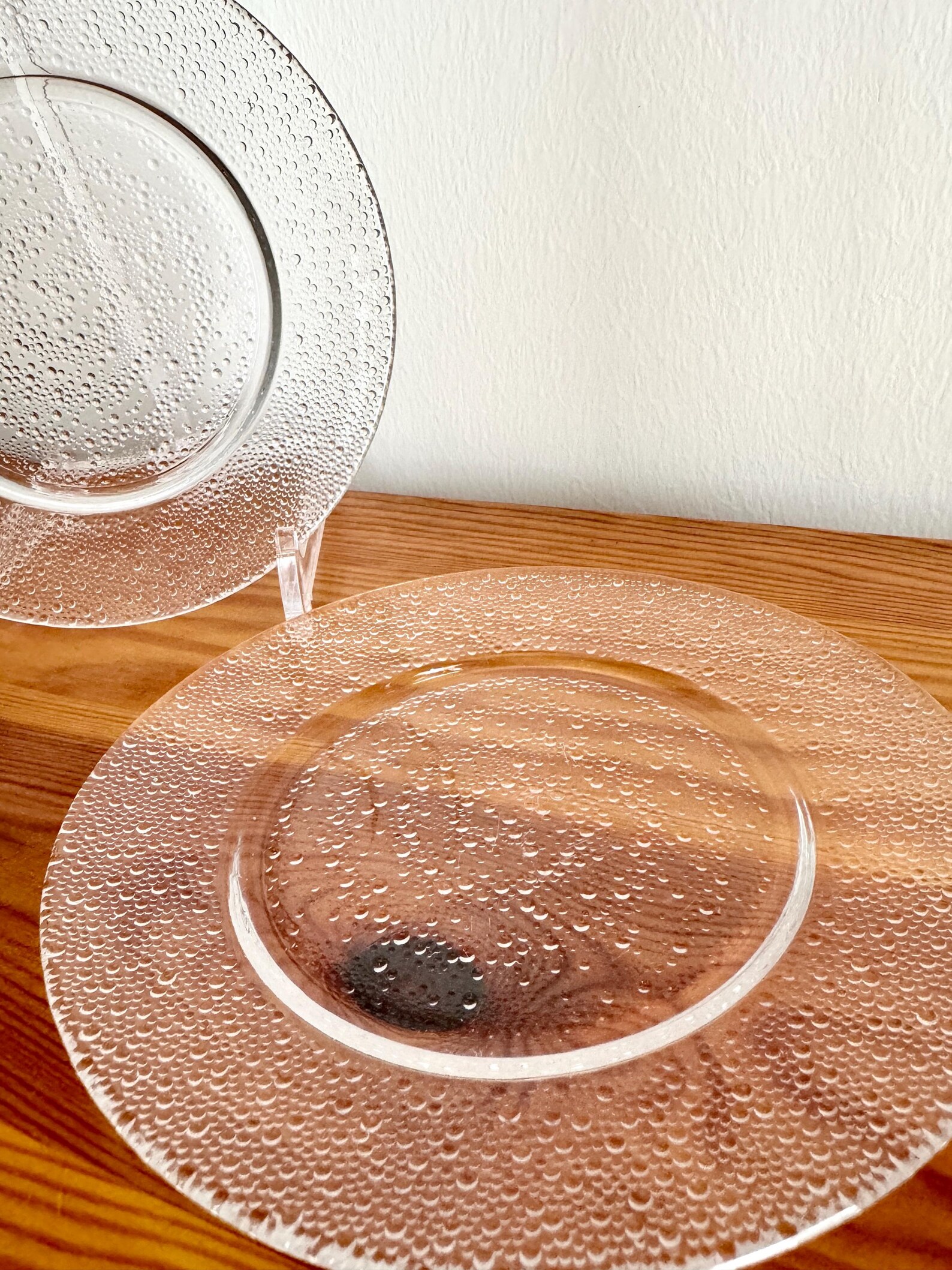 Iittala Finland Aura Dessert Salad Plates 2 Pcs Vintage Clear Design ...